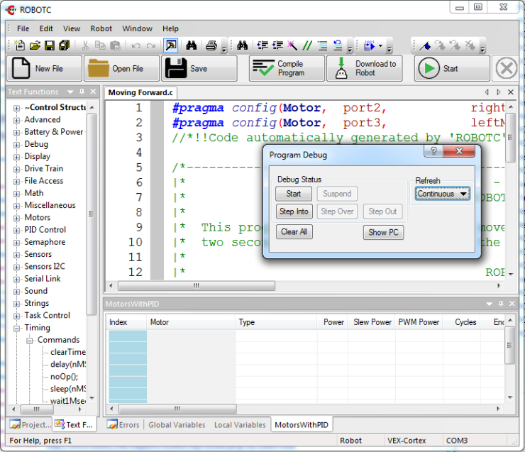 Getting Started with the VEX Cortex - Wired (USB A-to-A)