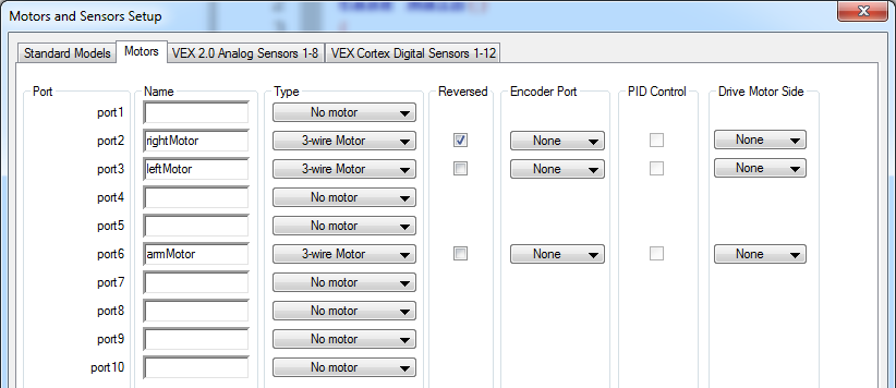 Configuring the Robot